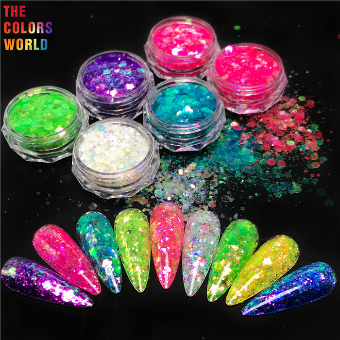 Purple Primary Colours With Colorful Rainbow Chunky Glitter For Manicu ...