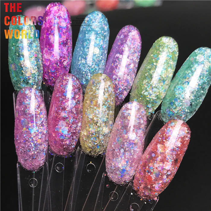 TCT-866 Cosmetic Grade Biodegradable Glitter Sparkle Laser Rainbow Col ...